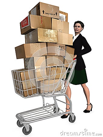 Shopper Shopping Cart Shipping Stock Image - Image: 2823671