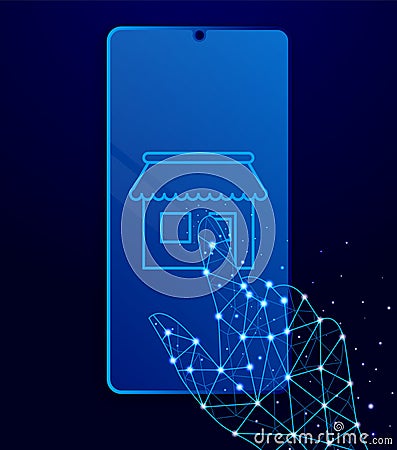 Shopping, Store Neon Icon. Blue Neon Vector Icon. Smoke Effect Royalty ...