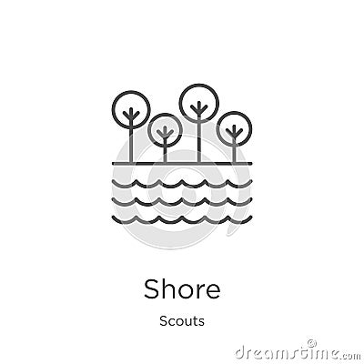 Shore Icon Vector From Scouts Collection. Thin Line Shore Outline Icon ...