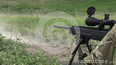 Shot with a Sniper Rifle stock video. Video of fighting - 46882137