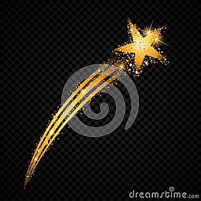 Shoutout Star Flying Stardust Isolated On Black Background Vector ...