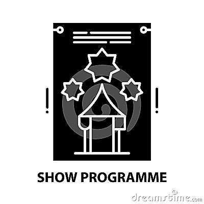 Show Programme Icon, Black Vector Sign With Editable Strokes, Concept ...