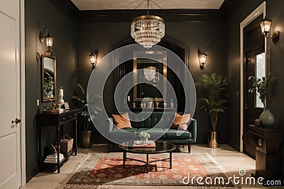 Showcasing Interior Design In Style Cosy Chamber Royalty-Free Stock ...