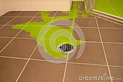 Shower Leaking Indicator Dye Flood Test To Check For Leaks Withing The ...