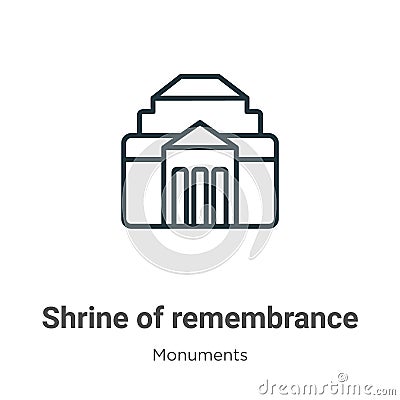 Shrine Of Remembrance Outline Vector Icon. Thin Line Black Shrine Of Remembrance Icon, Flat ...