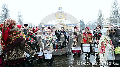Shrovetide (Maslenitsa) Celebration in Kiev, Ukraine, Stock Video ...