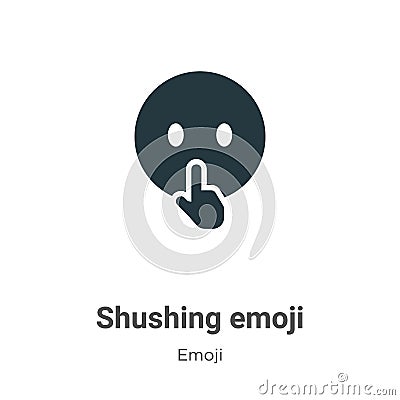 Shushing Emoji Vector Icon On White Background. Flat Vector Shushing ...