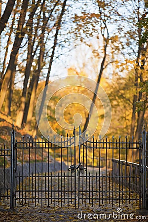 Shut Iron Spiked Gates Royalty-Free Stock Photography | CartoonDealer ...