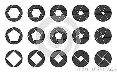 Shutters Camera Apertures Logo Icons Vector Illustration ...