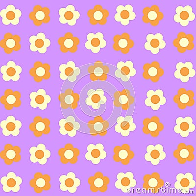 Preppy Purple Orange Hippie Flower Pattern Royalty-Free Stock Image ...