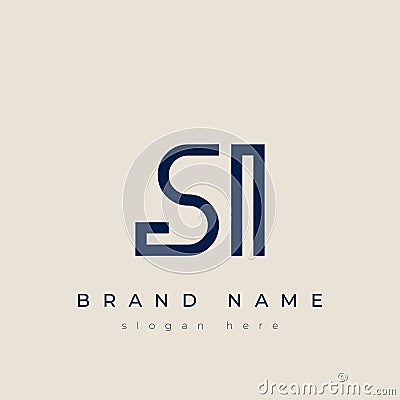 SI Alphabet Letter Icon Logo Cartoon Vector | CartoonDealer.com #355997341