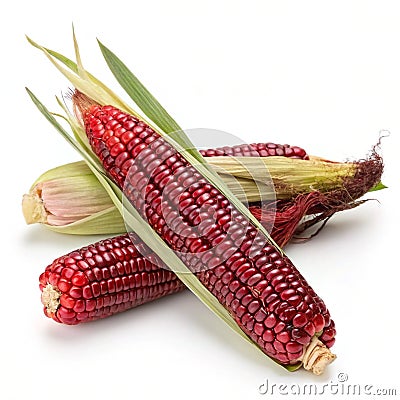 Siam Ruby Queen Thai Red Corn Isolated On White Background Royalty-Free ...