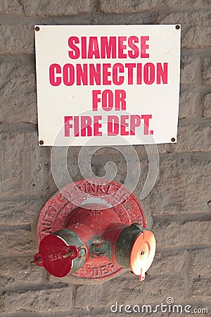 Siamese Connection For Fire Dept Department Writing Caption Text Square ...
