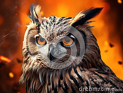 Siberian Eagle Owl Or Bubo Bubo Sibericus Made With Generative AI ...