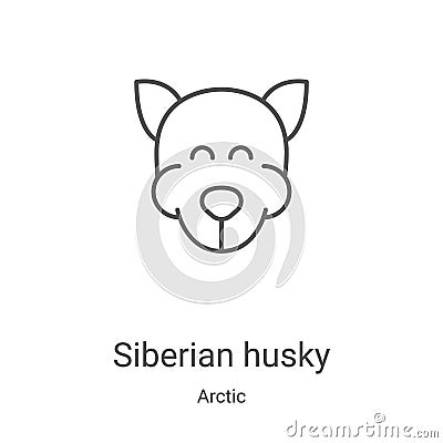Siberian Husky Icon Vector From Arctic Collection. Thin Line Siberian ...