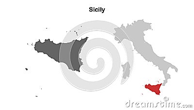 Sicily Outline Map Cartoon Vector | CartoonDealer.com #378993703