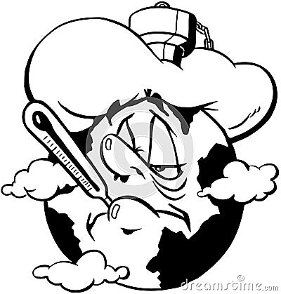 Sick Earth Cartoon Vector Clipart Stock Illustration | CartoonDealer ...