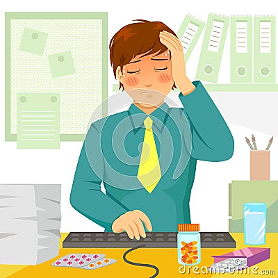 Sick At Work Stock Vector - Image: 42939041