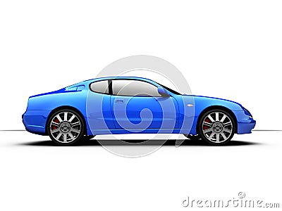Side View Of A 3D Rendered Sports Car Royalty Free Stock Photo - Image ...