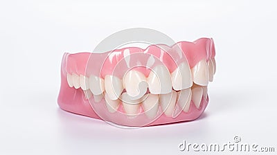 A Side View Of Dentures Or False Teeth Isolate On A White Background ...