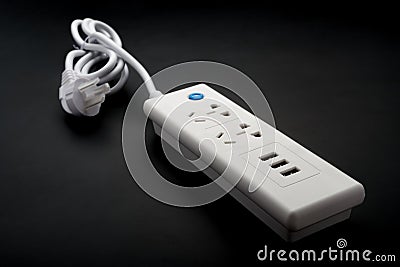 Side View Multi Sockets Power Extension With Switch And USB Chargers ...