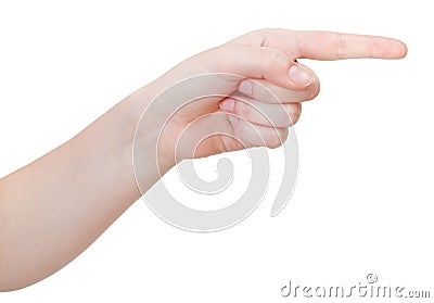Side View Of Pointing Index Finger - Hand Gesture Stock Photo - Image ...