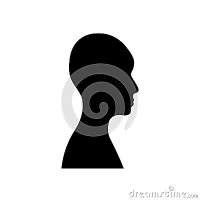 Bald Gender Neutral Head Silhouette Vector Illustration | CartoonDealer ...