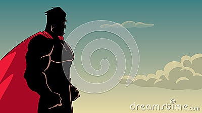 Superhero Side Profile Sky Silhouette Cartoon Vector | CartoonDealer ...