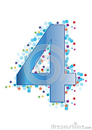 Sier Cijfer Vier - Vector Royalty-vrije Stock Foto - Afbeelding: 6790725