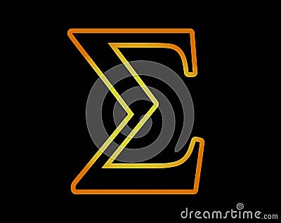 Sigma Symbol Minimalist Design, Mathematical Notation Vector ...