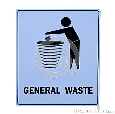The Sign Of Bin For General Waste Royalty Free Stock Photo - Image ...