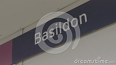 Sign displaying Basildon stock video. Video of adventure - 171839395