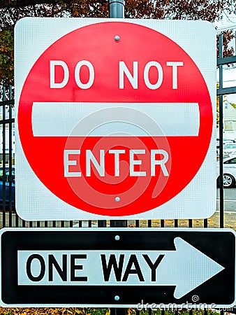 Sign Indicating Access Restricted, No Entry, One Way Road Ahead, Do Not ...