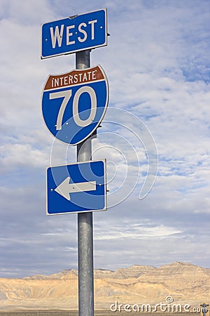Sign Of Interstate 70 Stock Photography - Image: 3760052
