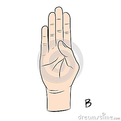 Sign Language And The Alphabet,The Letter B Stock Vector - Image: 43063163