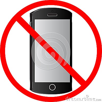 Sign Of Prohibition Of Use Of Cell Phones. Stock Vector - Image: 63859645
