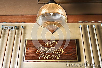 Sign Requesting No Profanity. Royalty Free Stock Photos - Image: 2044068