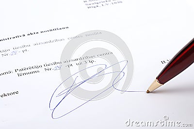 Signature On Contract Stock Image - Image: 24053841