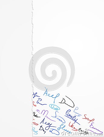 Signatures On A Paper Stock Photography - Image: 22843822