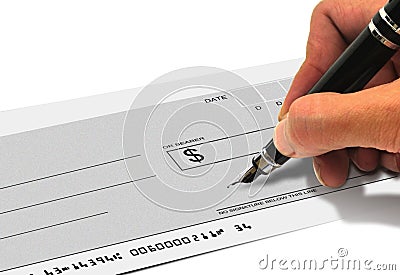 Signing A Cheque Royalty-Free Stock Photography | CartoonDealer.com ...