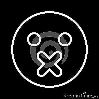 Silence Emoticon White Color Icon . Cartoon Vector | CartoonDealer.com ...