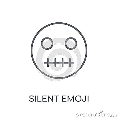Silent Emoji Linear Icon. Modern Outline Silent Emoji Logo Conce Vector ...