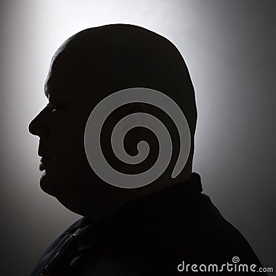 Silhouette Of Bald Man. Royalty Free Stock Image - Image: 2431216