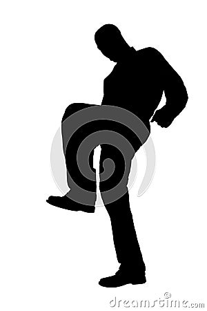 Silhouette With Clipping Path Of Man Stomping Royalty Free Stock Photo ...