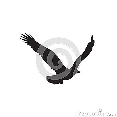 Silhouette Of The Eagle In Flight With Wings Spread Royalty-Free Stock ...