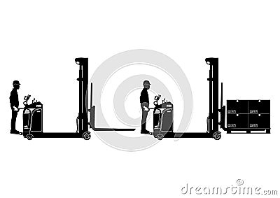 Silhouette Of Electric Stacker. Vector Illustration | CartoonDealer.com ...
