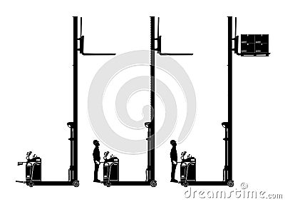 Silhouette Of Electric Stacker. Vector Illustration | CartoonDealer.com ...
