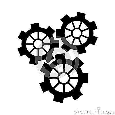 Silhouette Gear Wheel Engine Cog Icon Vector Illustration ...