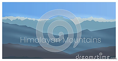 The Silhouette Of The Himalaya Mountains Cartoon Vector | CartoonDealer ...