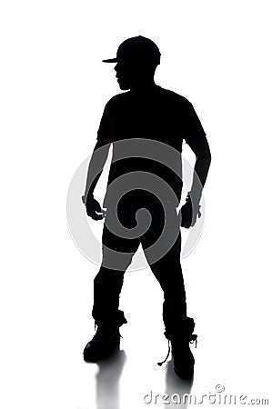 Silhouette Of Hip Hop Dancer Royalty Free Stock Photography - Image ...